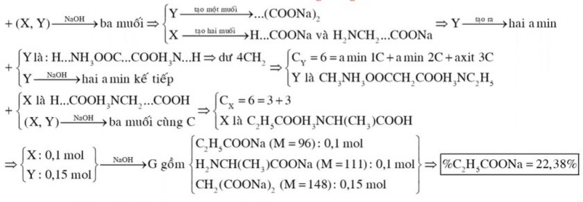 Hỗn hợp E gồm 0,1 mol X (C6H13O4N) và 0,15 mol Y (C6H16O4N2, là muối ...