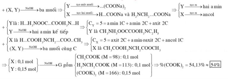 Cho hỗn hợp E gồm 0,1 mol X (C5H11O4N) và 0,15 mol Y (C5H14O4N2, là ...