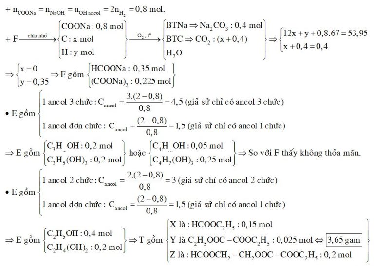 Hỗn hợp T gồm ba este mạch hở X (đơn chức), Y (hai chức), Z (ba chức ...