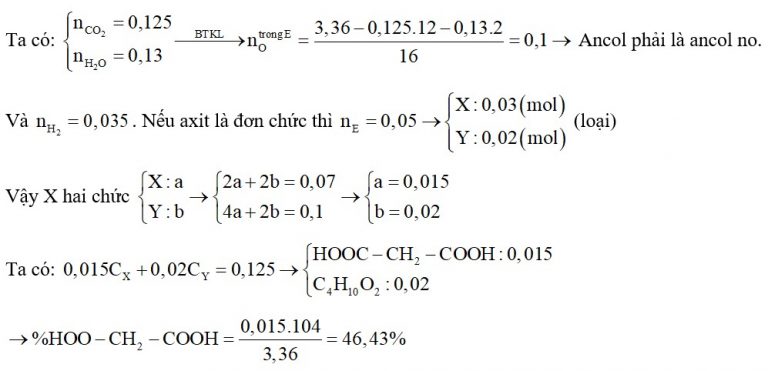 Hỗn hợp E gồm X là một axit cacboxylic có mạch cacbon không phân nhánh ...