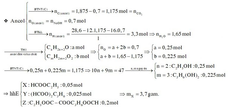 Hỗn hợp E gồm ba este no, mạch hở X (đơn chức), Y (hai chức), Z (ba ...