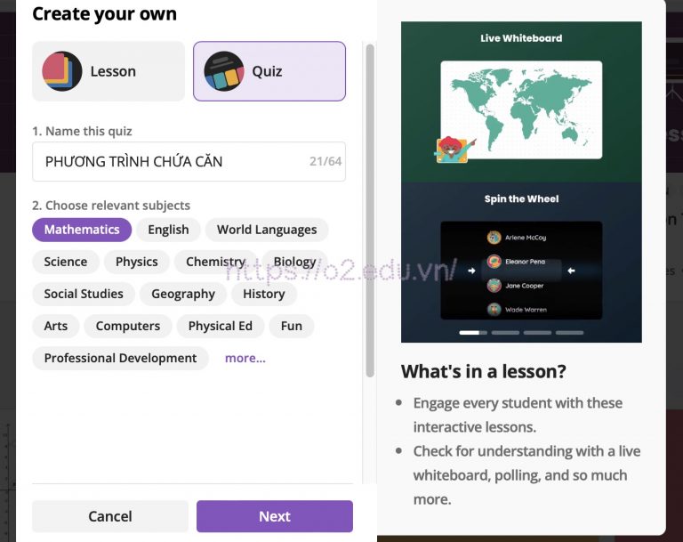 Hướng dẫn sử dụng Quizizz - O₂ Education