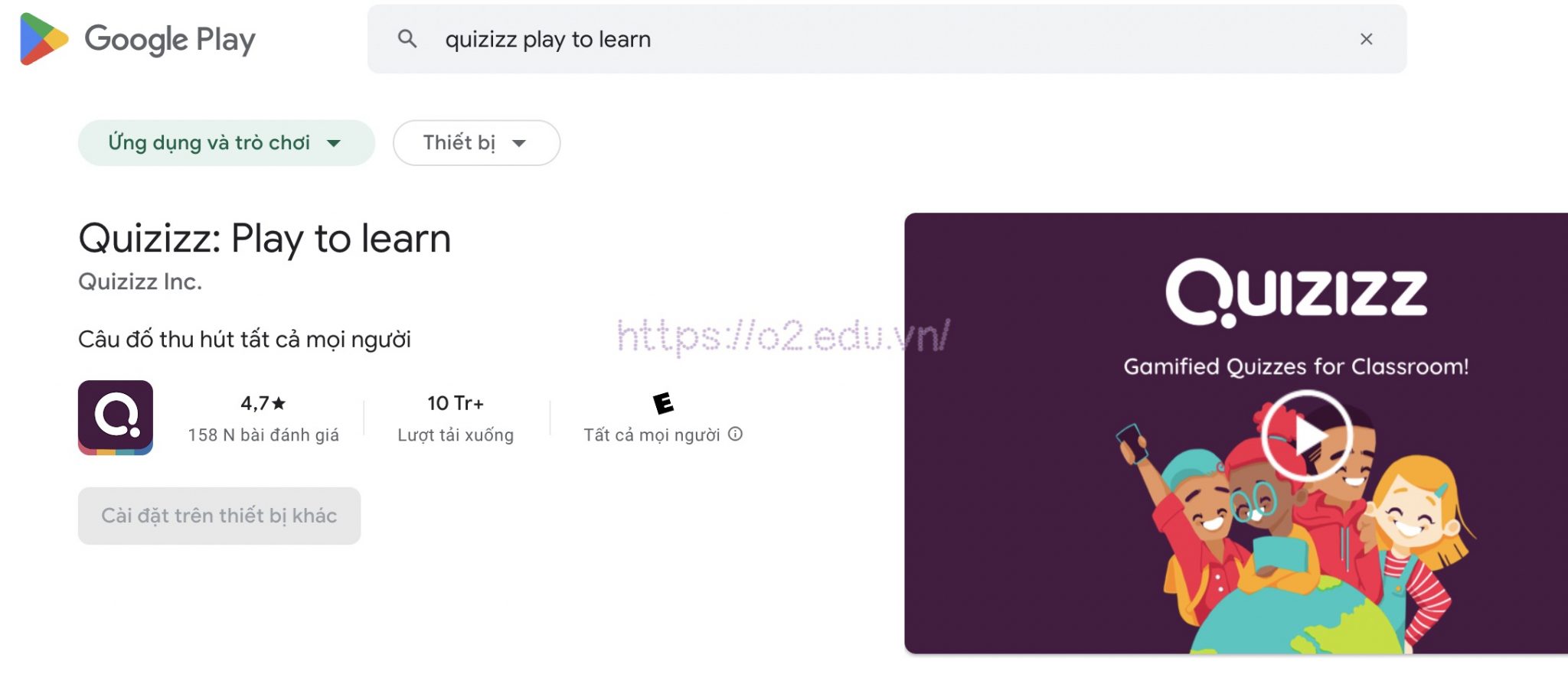 Hướng dẫn sử dụng Quizizz - O₂ Education